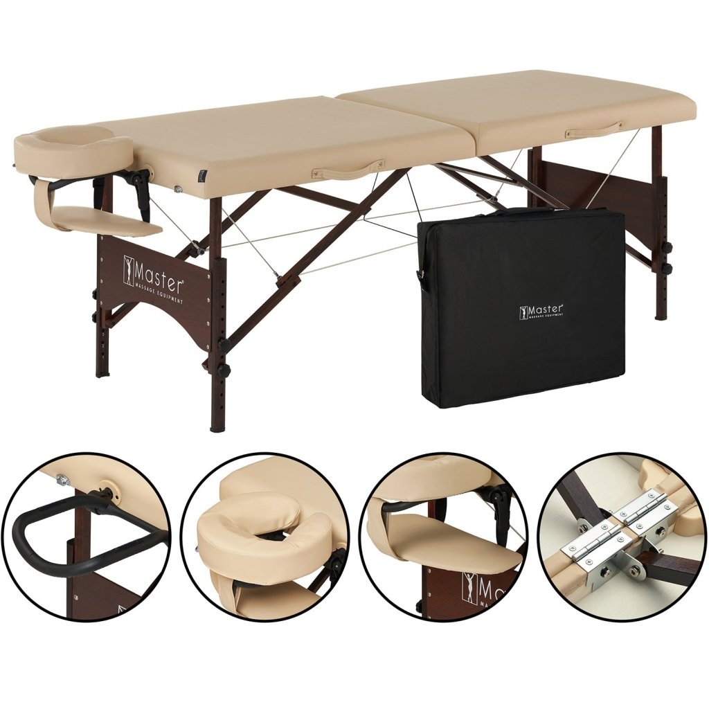 Master Massage 28'' Argo Portable Massage Table Package Walnut Legs ...
